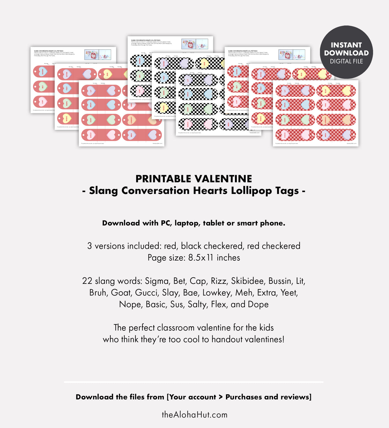 Slang Conversation Hearts Valentines – Aloha Digitals